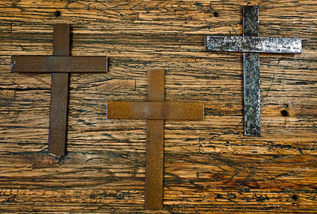 Reclaimed Steel Cross Crucifix - Etsy