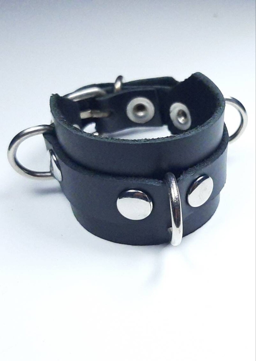 Standard D Ring Leather Bondage Cuff Goth Gothic Punk Industrial BDSM S ...