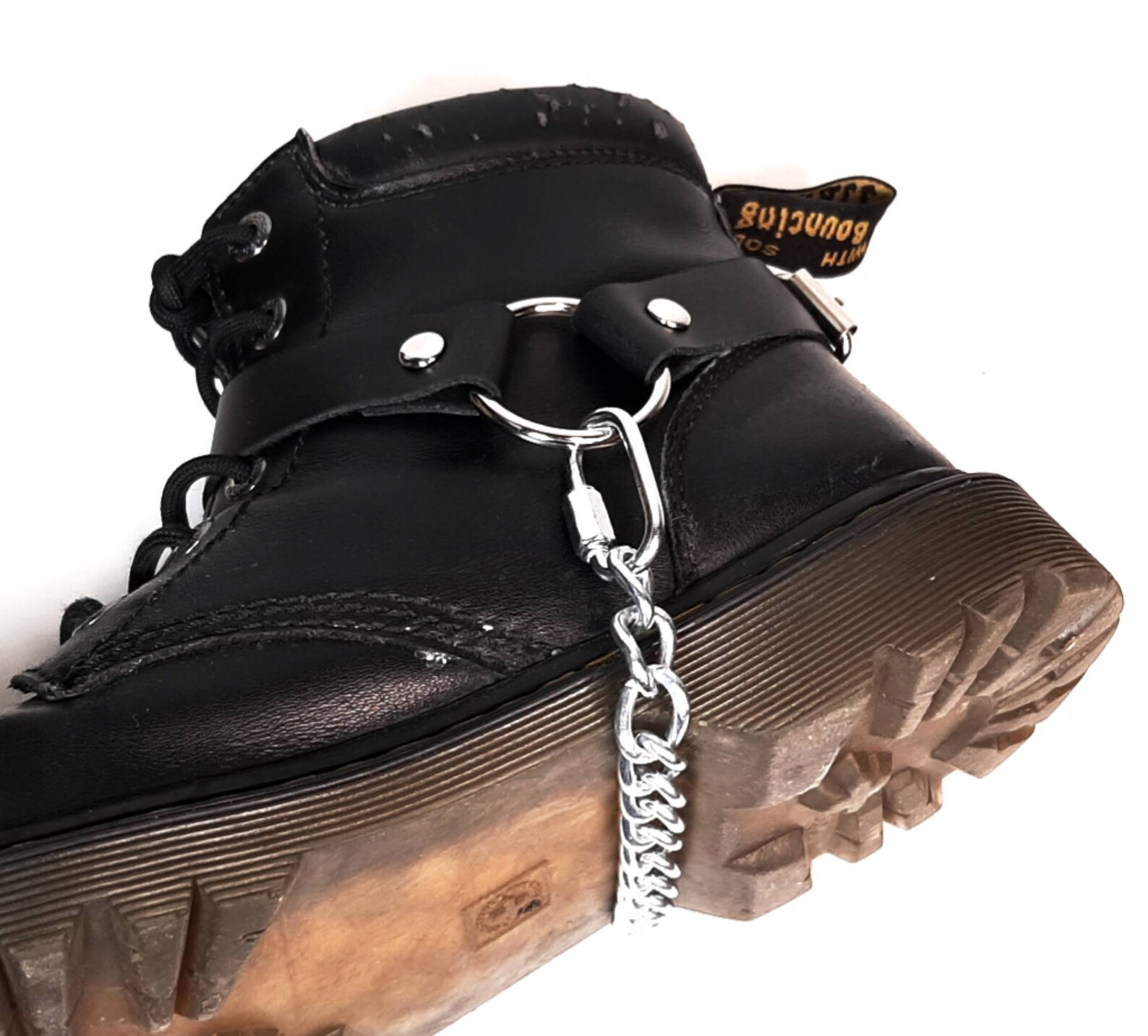 Unisex Leather Bootstrap 3.0 Triple D-ring W/ Chain SINGLE - Etsy