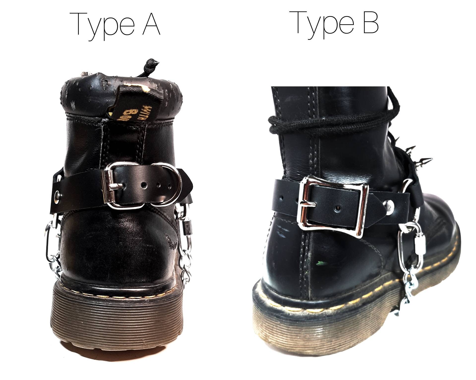 Unisex Stainless Steel Twist Chain Leather Bootstrap Double - Etsy