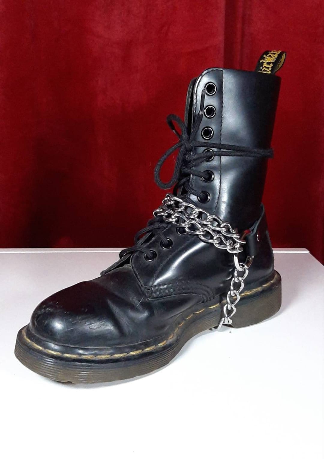 Unisex Stainless Steel Twist Chain Leather Bootstrap Double Thick FREE ...