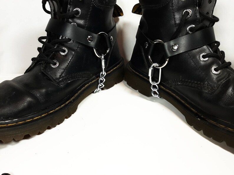 Unisex Black Boot Strap 1.0 and Chain 1/8" Quick Link SINGLE BOOTSTRAP ...
