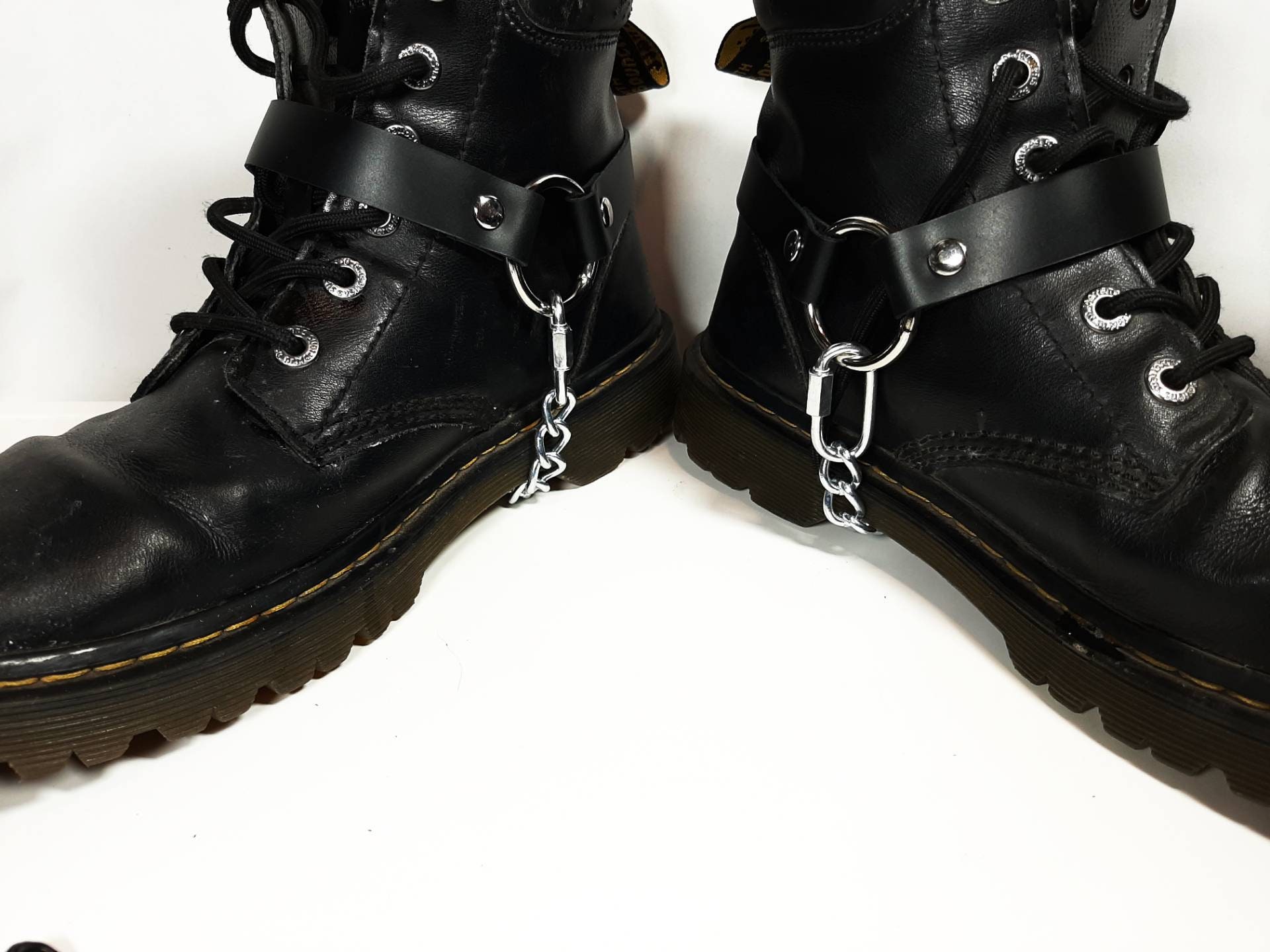 Unisex Leather Bootstrap 3.0 Triple D-ring W/ Chain SINGLE - Etsy