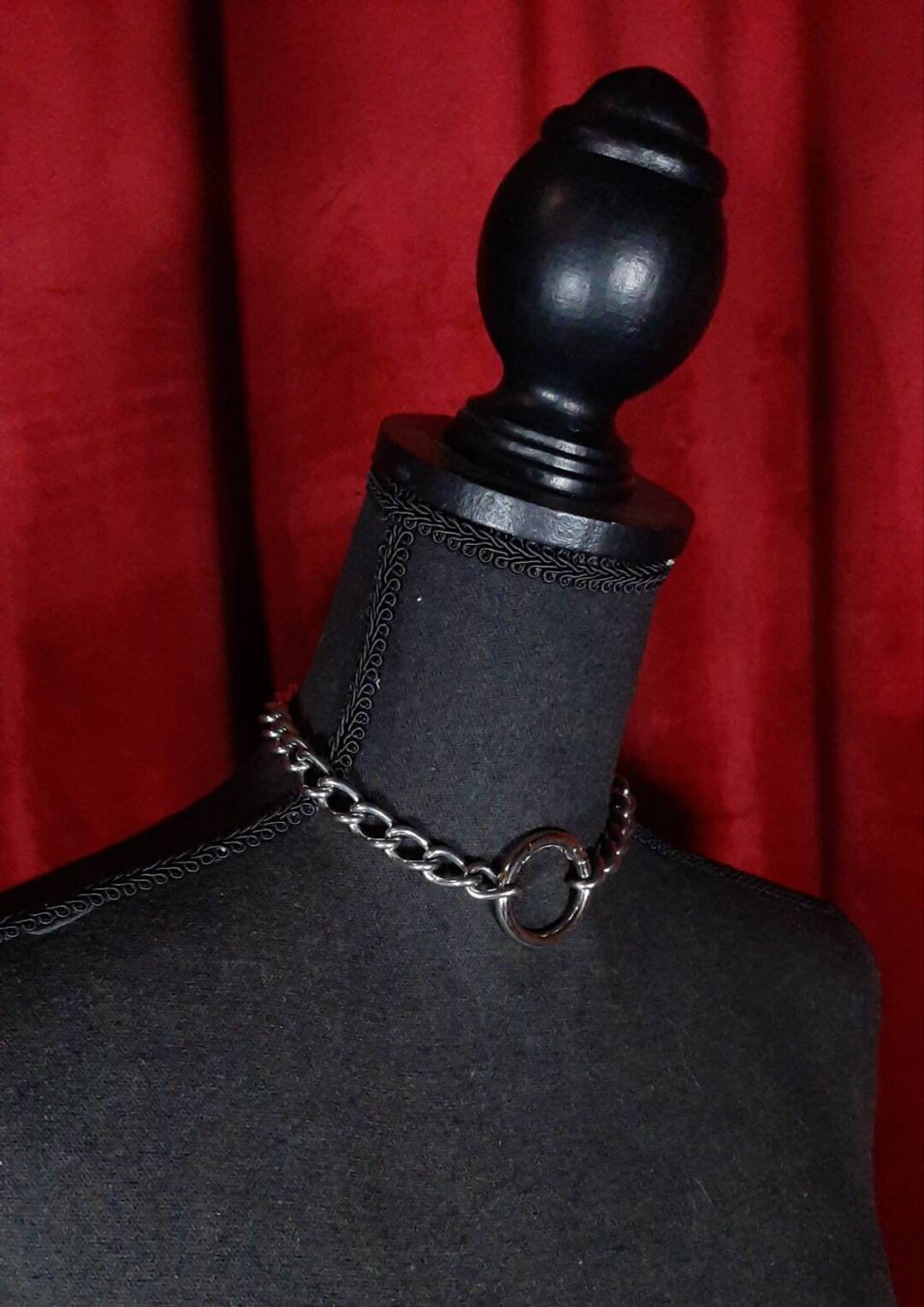 Stainless Steel Twist Chain Choker Necklace W Spring O Ring Subtle BDSM ...