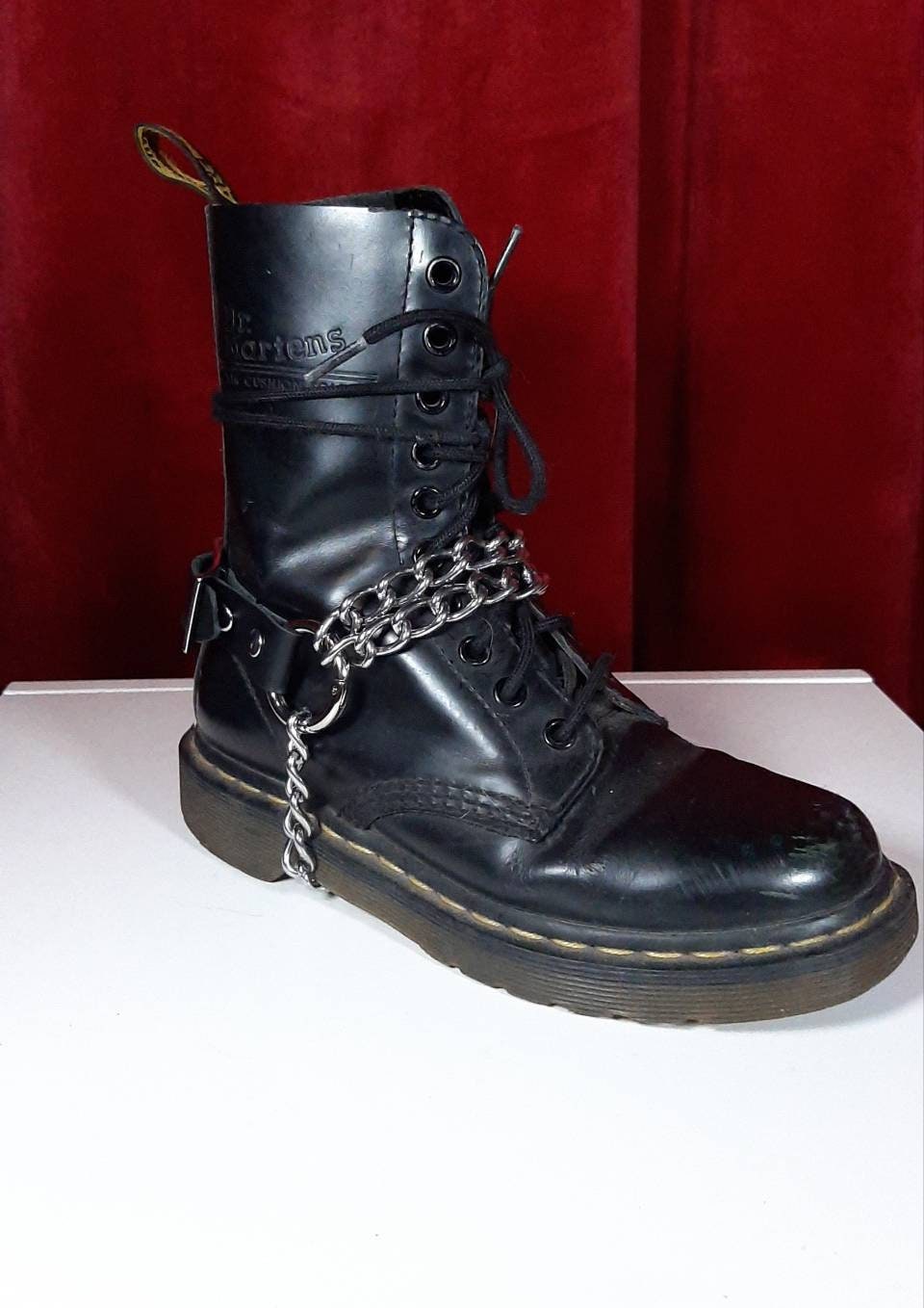 Unisex Stainless Steel Twist Chain Leather Bootstrap Double - Etsy