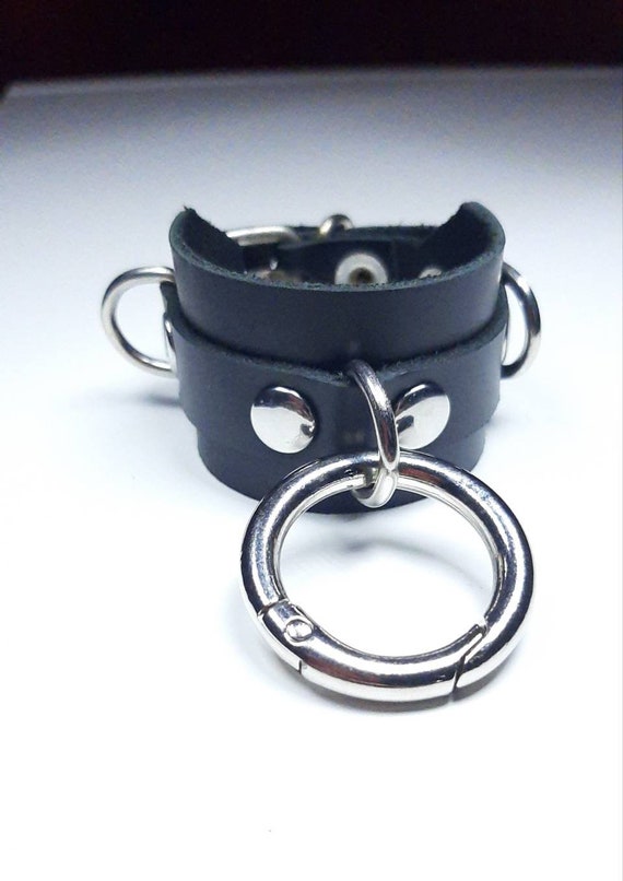 Leather D Ring Bondage Cuff W/ Spring O Ring Goth Gothic Punk | Etsy