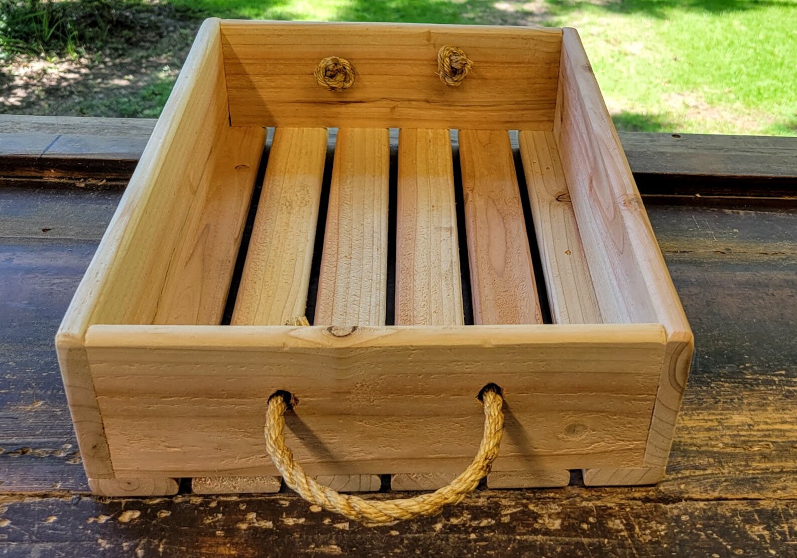 Cedar Garden Crate With Slat Bottom - Etsy