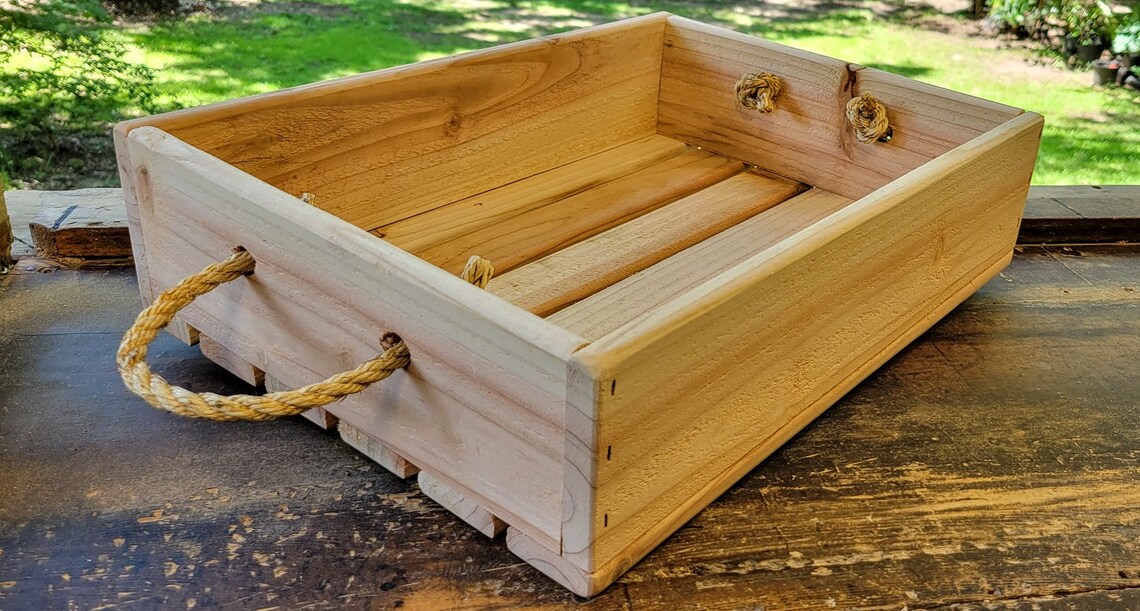 Cedar Garden Crate With Slat Bottom - Etsy