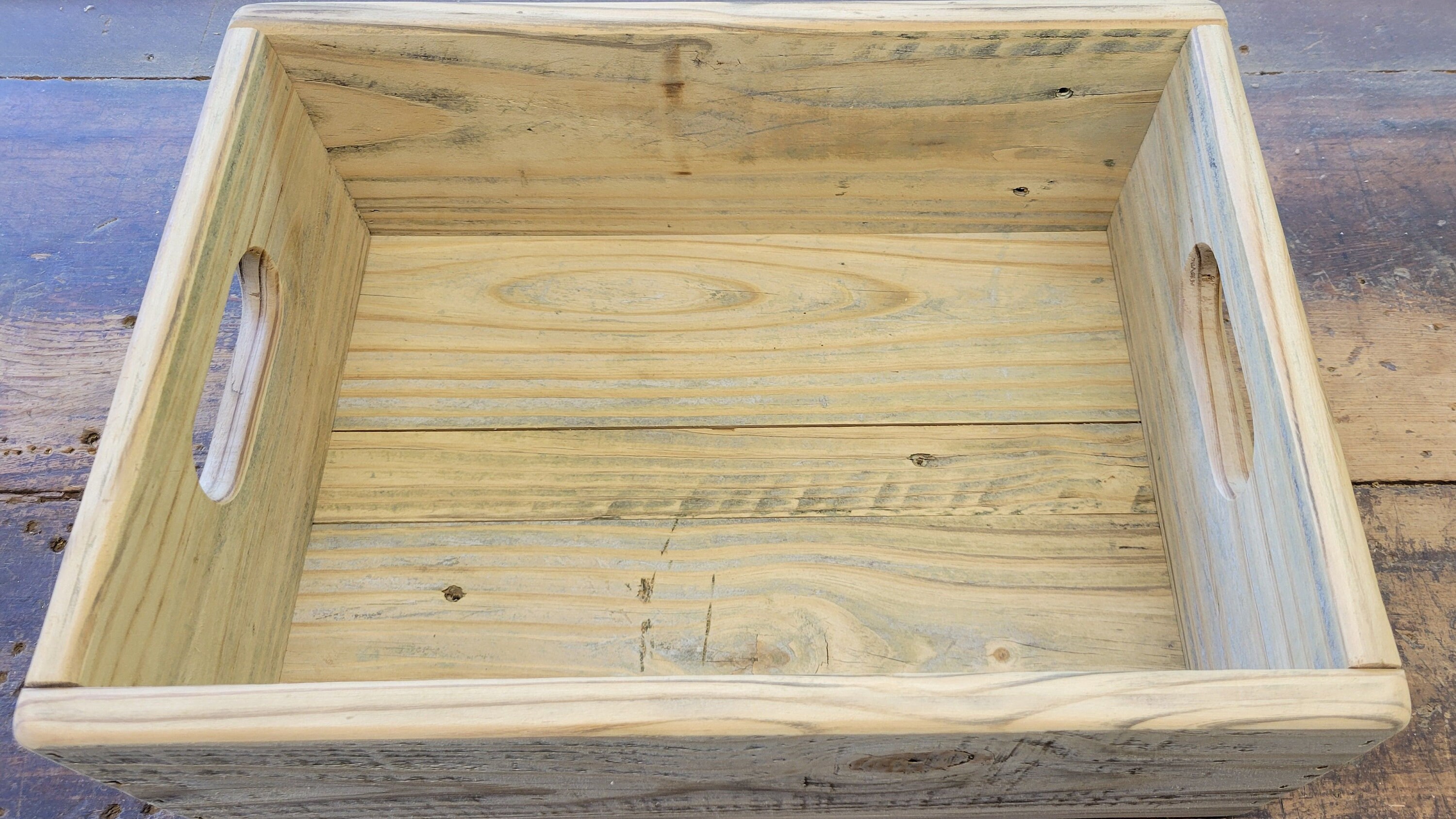 Rustic Pine Crate With Solid Wood Bottom - Etsy