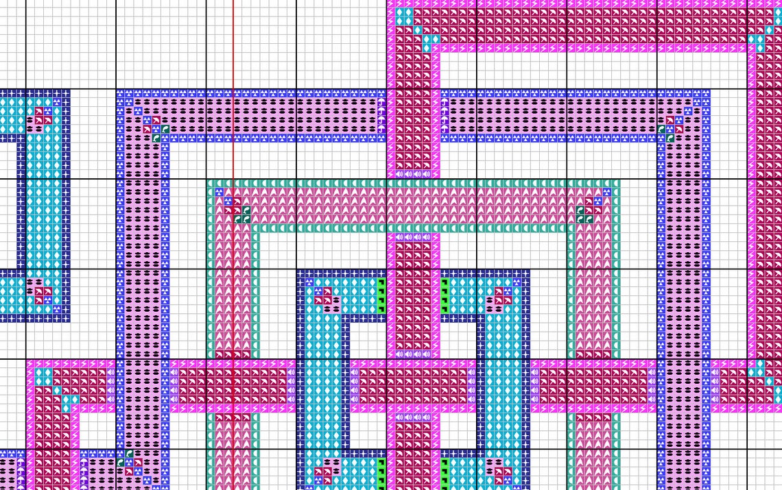Vaporwave Colors Counted Cross Stitch Pattern PDF Pattern - Etsy