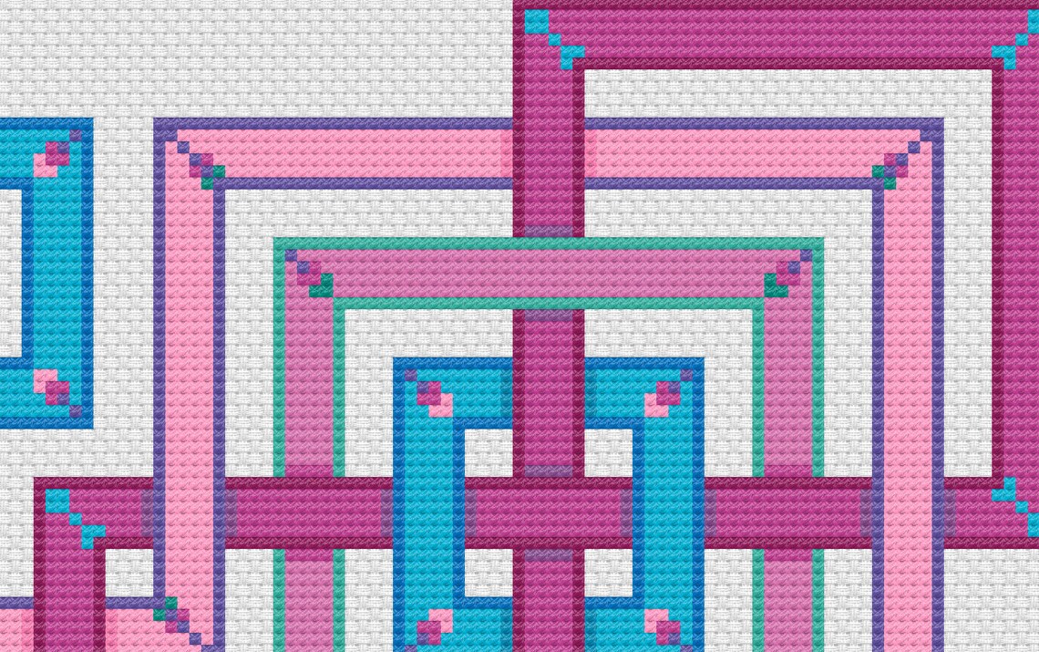 Vaporwave Colors Counted Cross Stitch Pattern PDF Pattern - Etsy