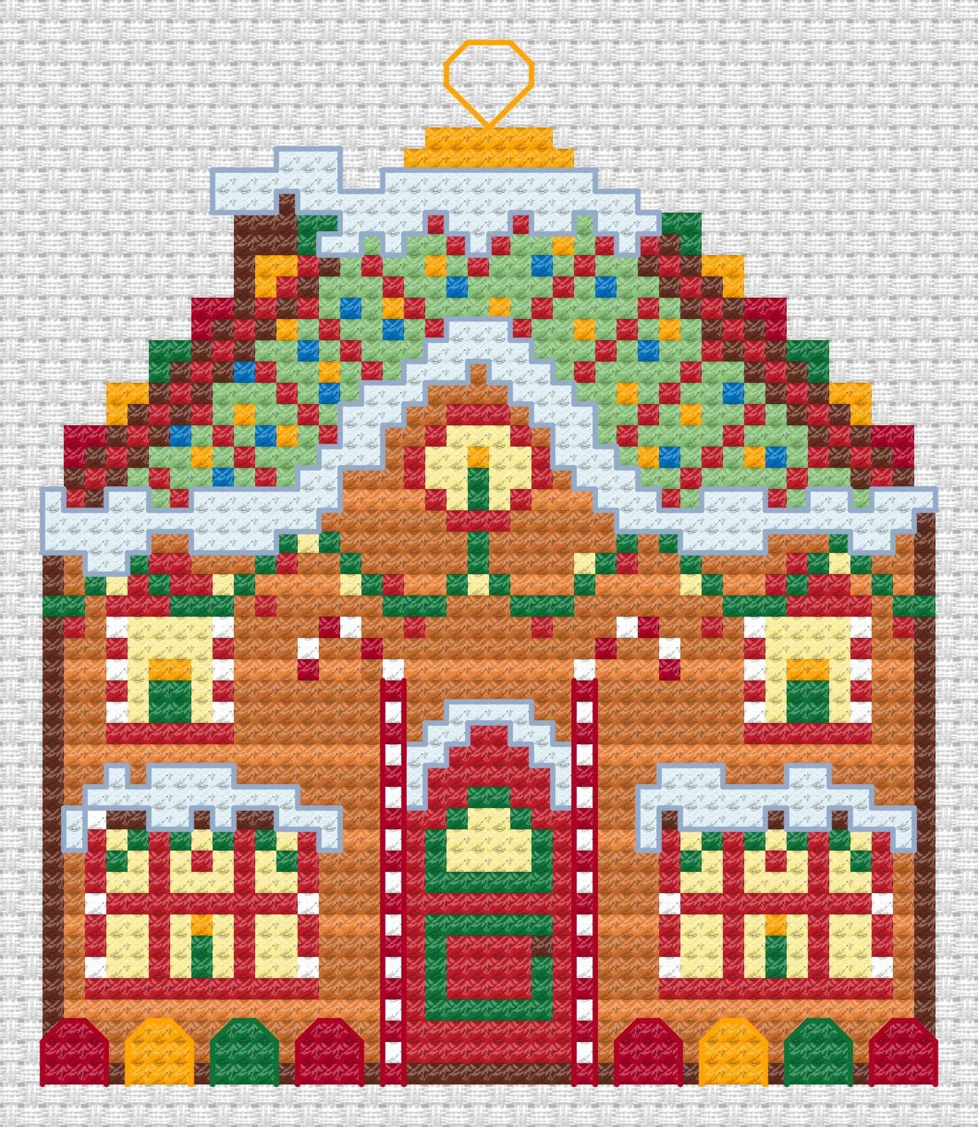 Deck the Halls Gingerbread House Counted Cross Stitch PDF Pattern ...