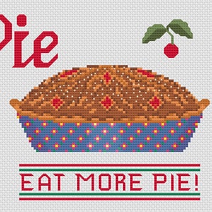 Eat More Pie! Counted Cross Stitch PDF Pattern - Etsy