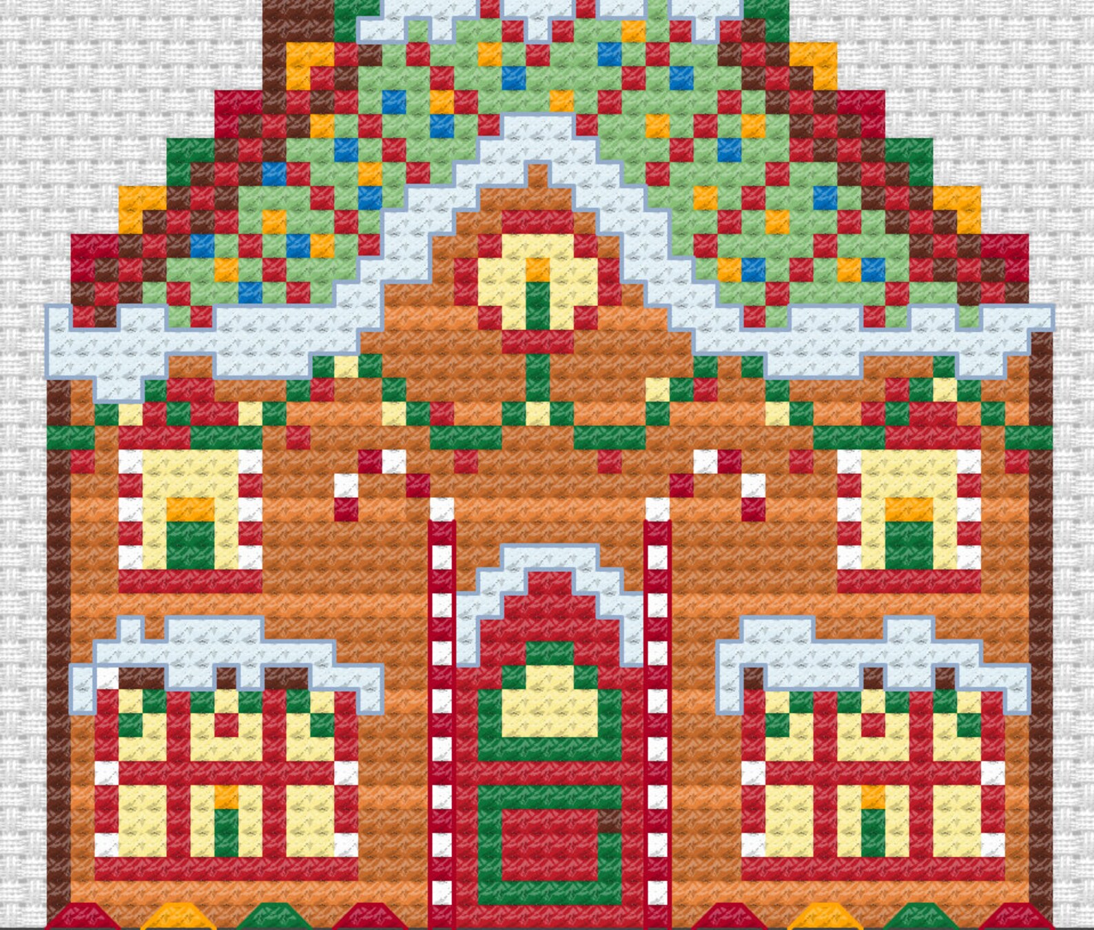 Deck the Halls Gingerbread House Counted Cross Stitch PDF Pattern ...