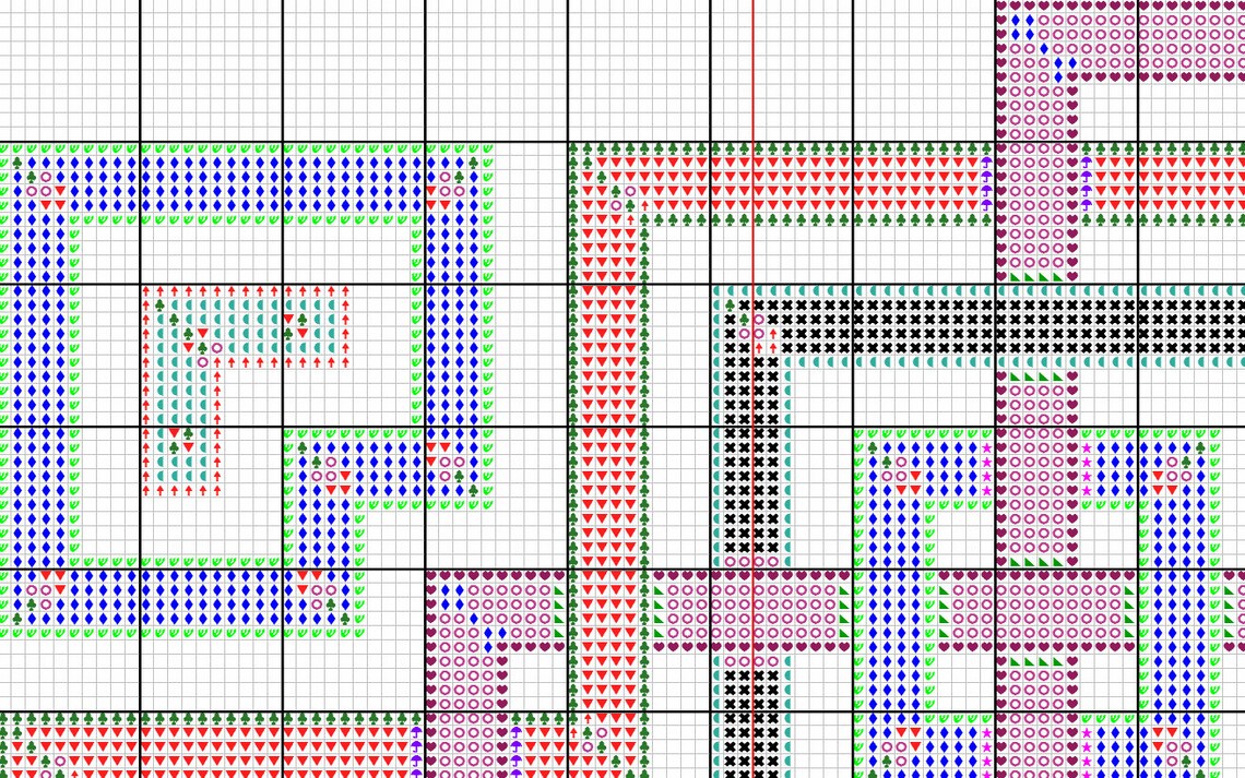 Vaporwave Colors Counted Cross Stitch Pattern PDF Pattern - Etsy