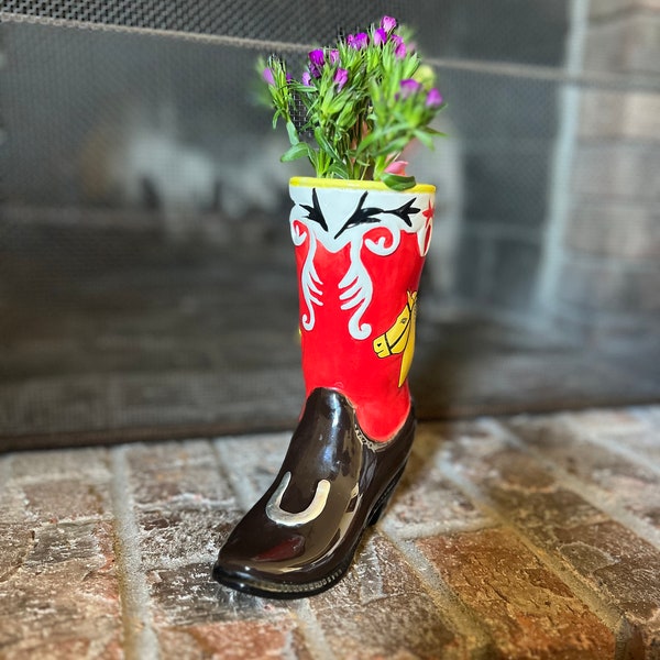 Cowboy Boot Vase - Etsy