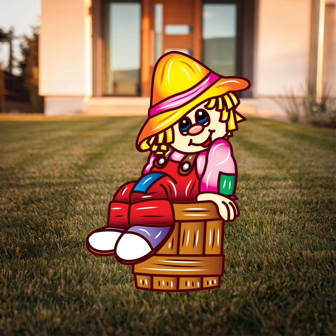 Cute Scarecrow Yard Decor, Autumn Garden Stakes, Thanksgiving Hostess ...
