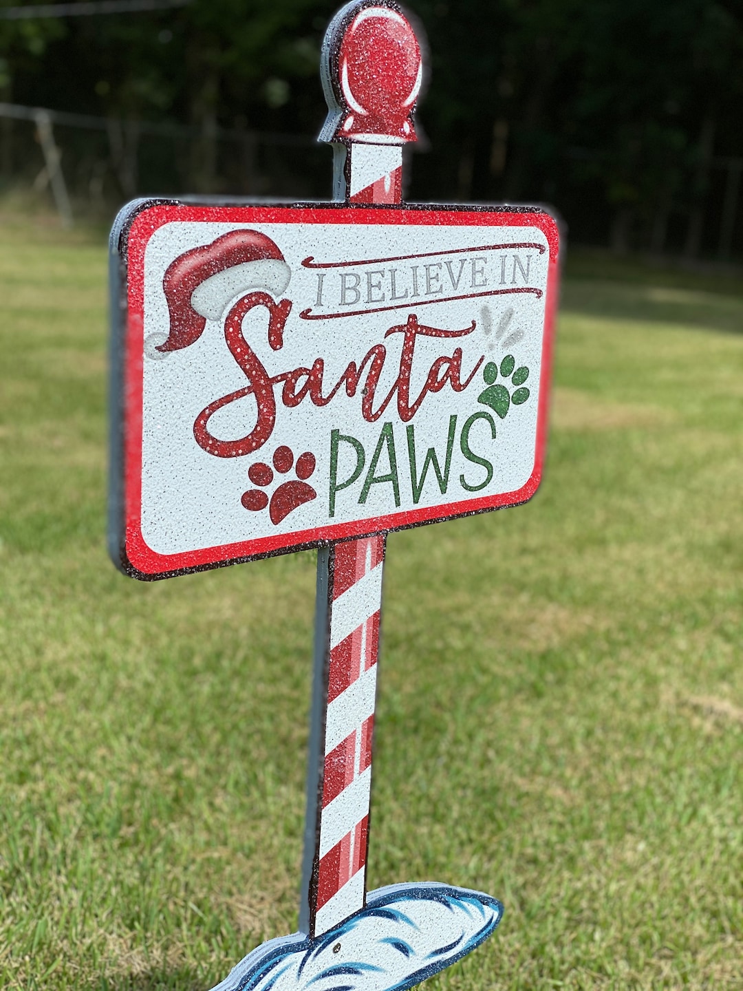 Christmas Yard Art *see Video* Santa Paws Sign Outdoor Christmas ...