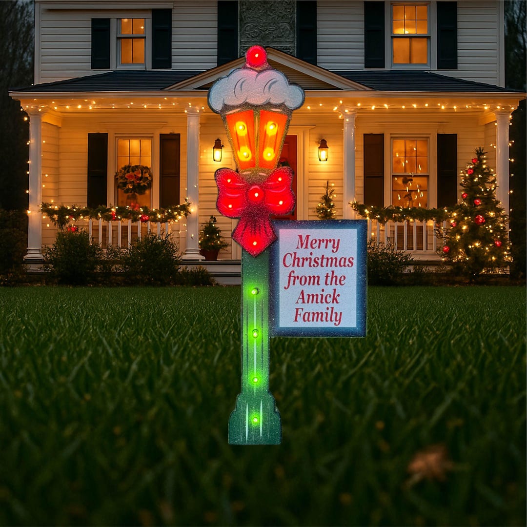 Personalized Christmas Lamp Post Holiday Outdoor Wood Decorations ...