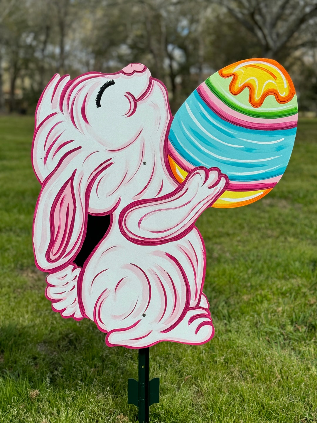 Easter Bunny Yard Art, Easter Bunny Yard Sign, Easter Egg Sign, Easter ...