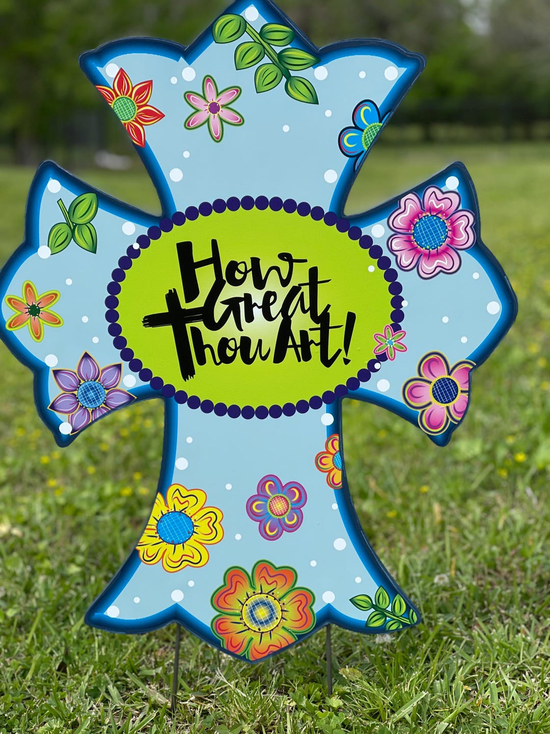 How Great Thou Art Outdoor Christian Decor for Home Handmade, Blue ...