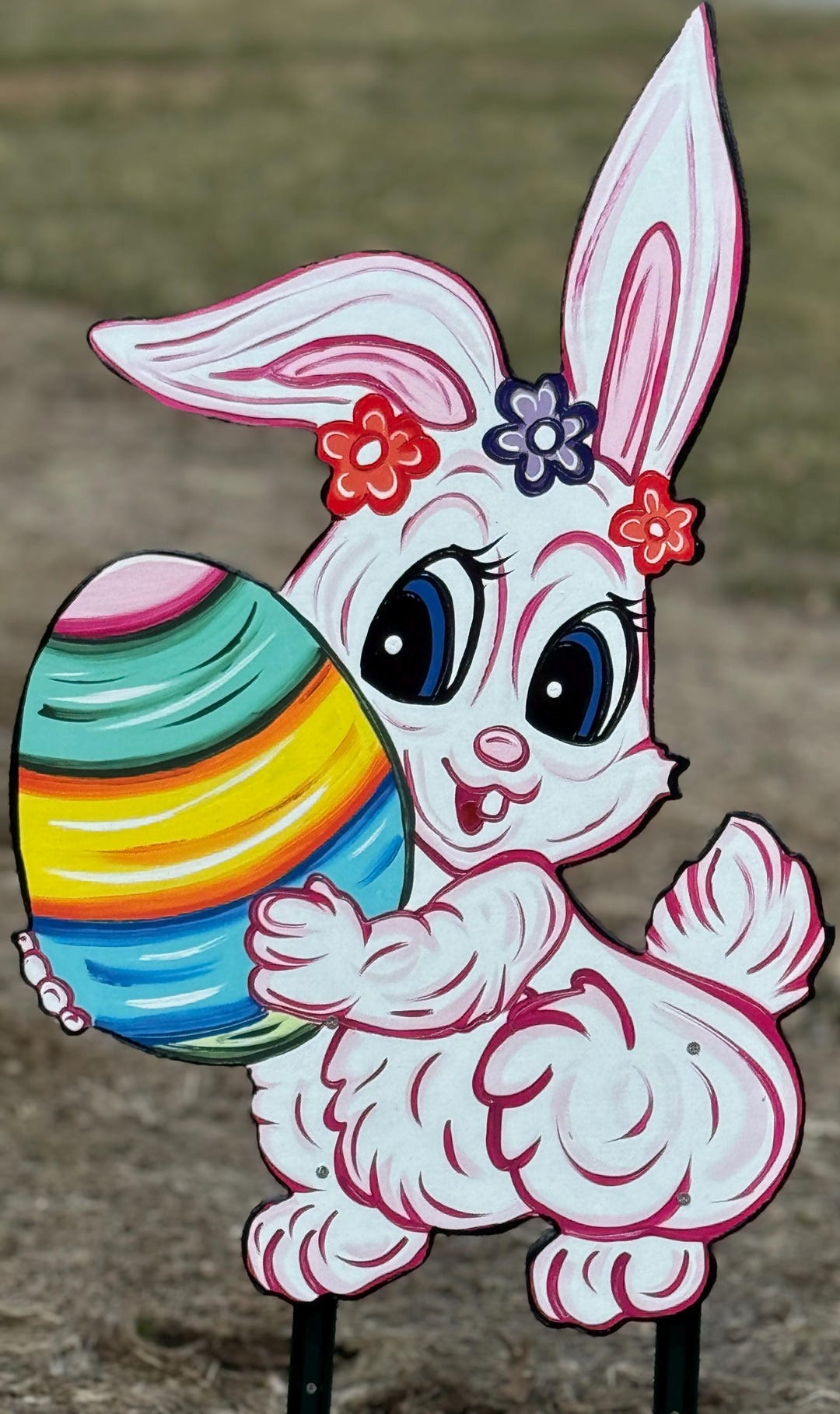 Easter Bunny Yard Art, Cute Easter Yard Sign, Hostess Gifts for Women ...
