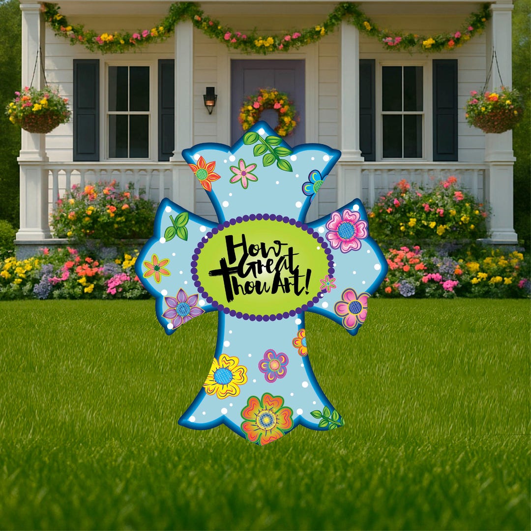 How Great Thou Art Outdoor Christian Decor for Home Handmade, Blue ...