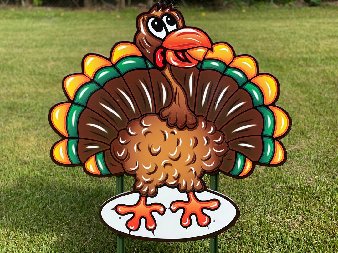 Happy Thanksgiving Yard Art | Turkey Lawn Decorations | Fall Yard Art ...