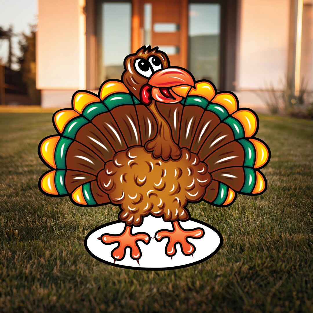 Happy Thanksgiving Yard Art | Turkey Lawn Decorations | Fall Yard Art ...