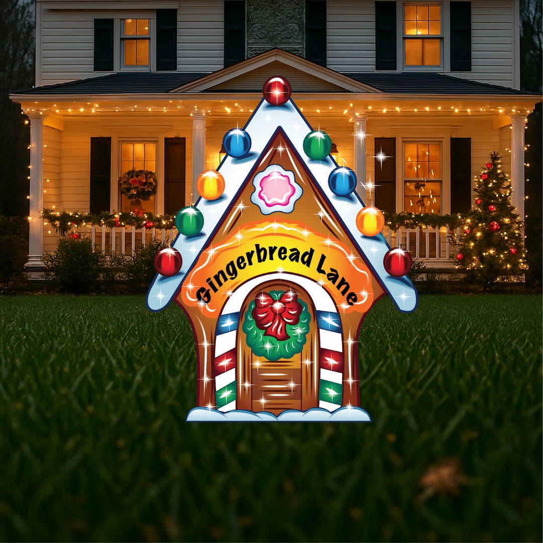 Gingerbread Lane Lighted Gingerbread Outside Decor, Outdoor Gingerbread ...