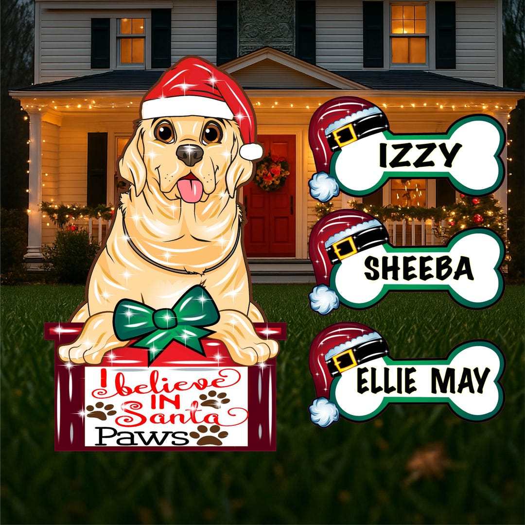 Personalized I Believe in Santa Paws Christmas Yard Signs Cut Outs ...