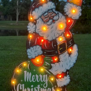Lighted Santa Clause Christmas Outdoor Decoration Sign | Christmas Yard ...