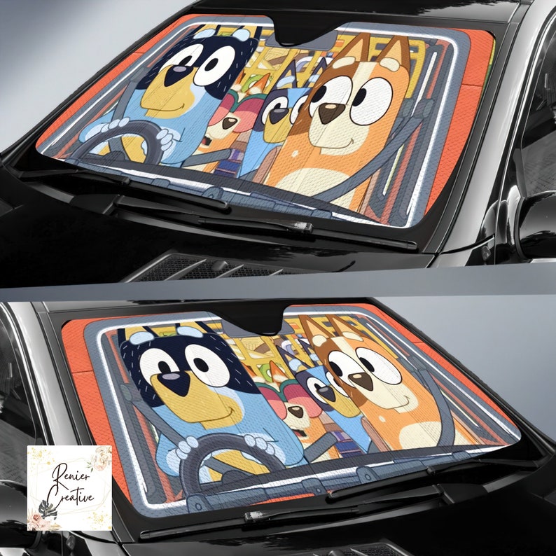 Bluey Family Car Sunshade Bluey Sunshade Bluey Car Shade - Etsy