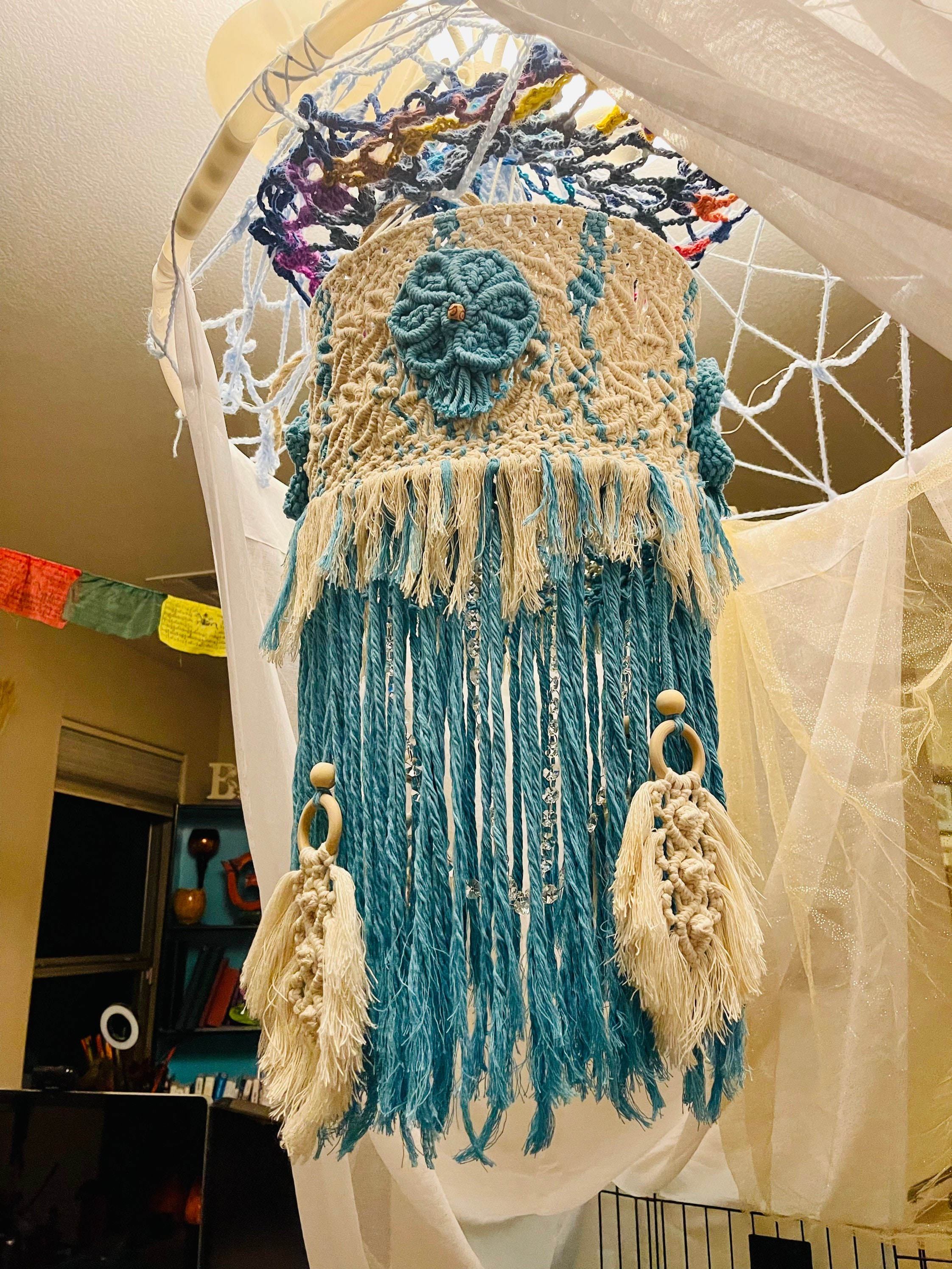 Macrame Chandelier / Hanging Lamp - Etsy