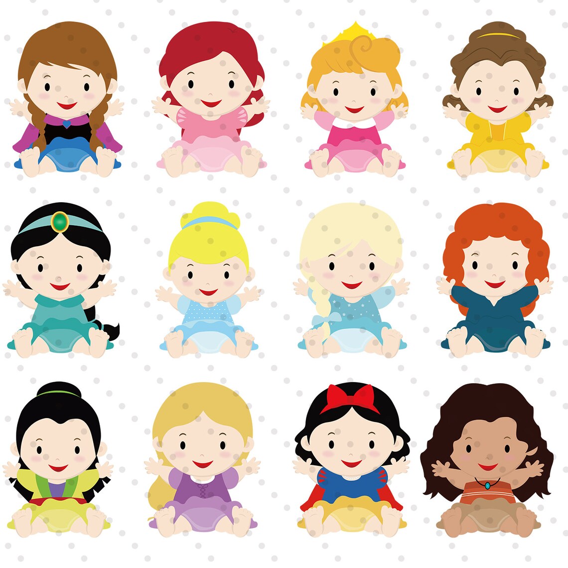 Digital Baby Princess Clipart, Princess Baby Clip Art, Fairy Tale ...