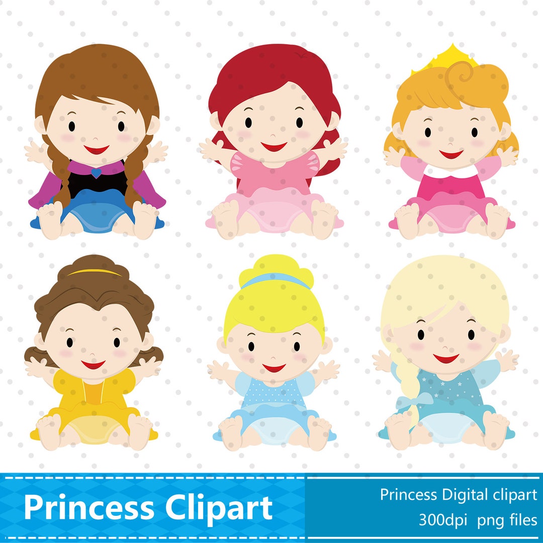 Digital Baby Princess Clipart, Princess Baby Clip Art, Fairy Tale ...