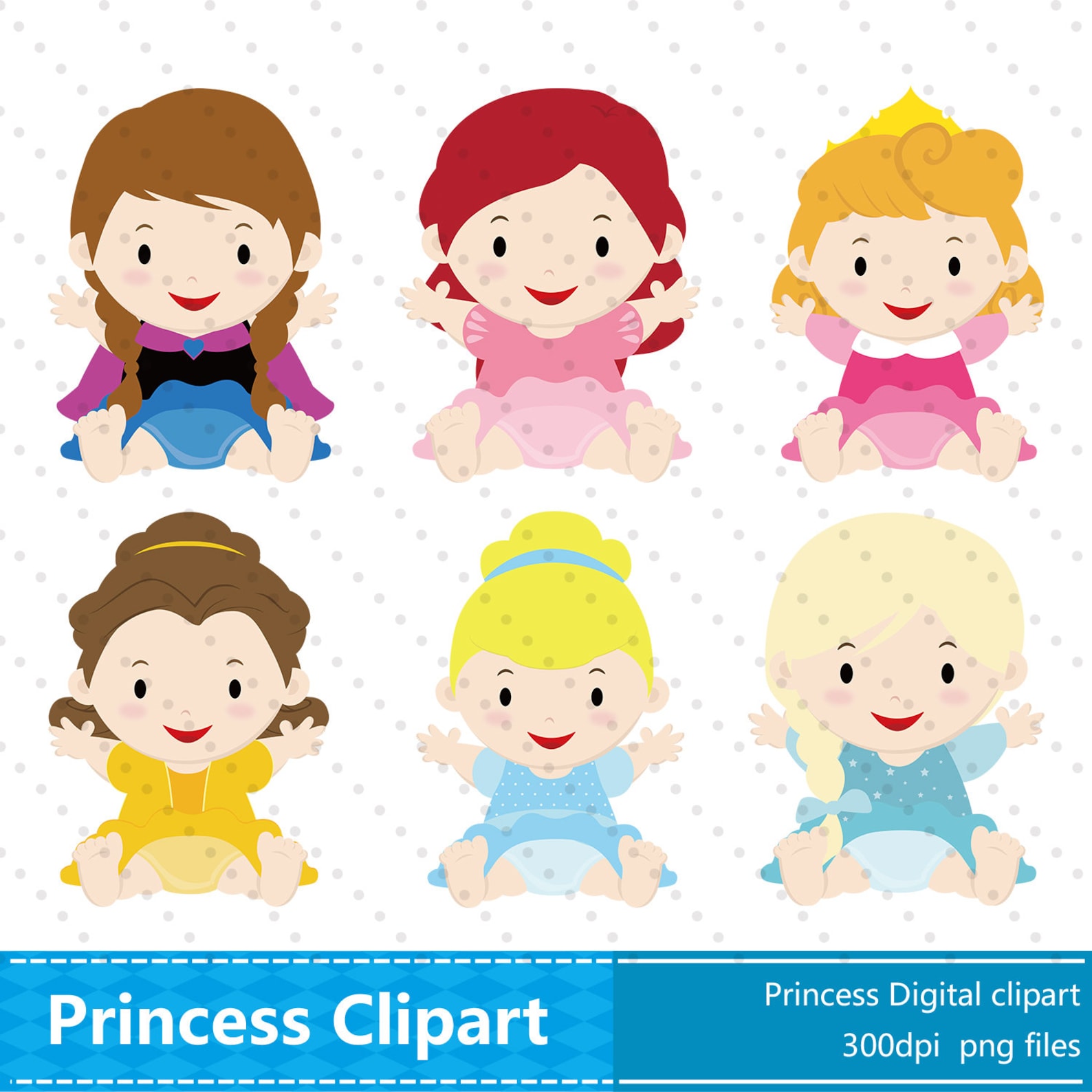 Digital Baby Princess Clipart, Princess Baby Clip Art, Fairy Tale ...