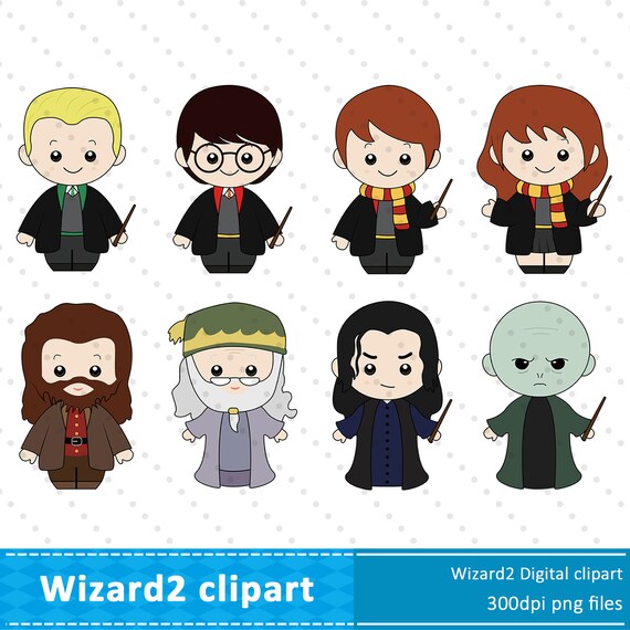 Cute Wizard Clipart Witch Clipart Instant Downloadwizard | Etsy UK