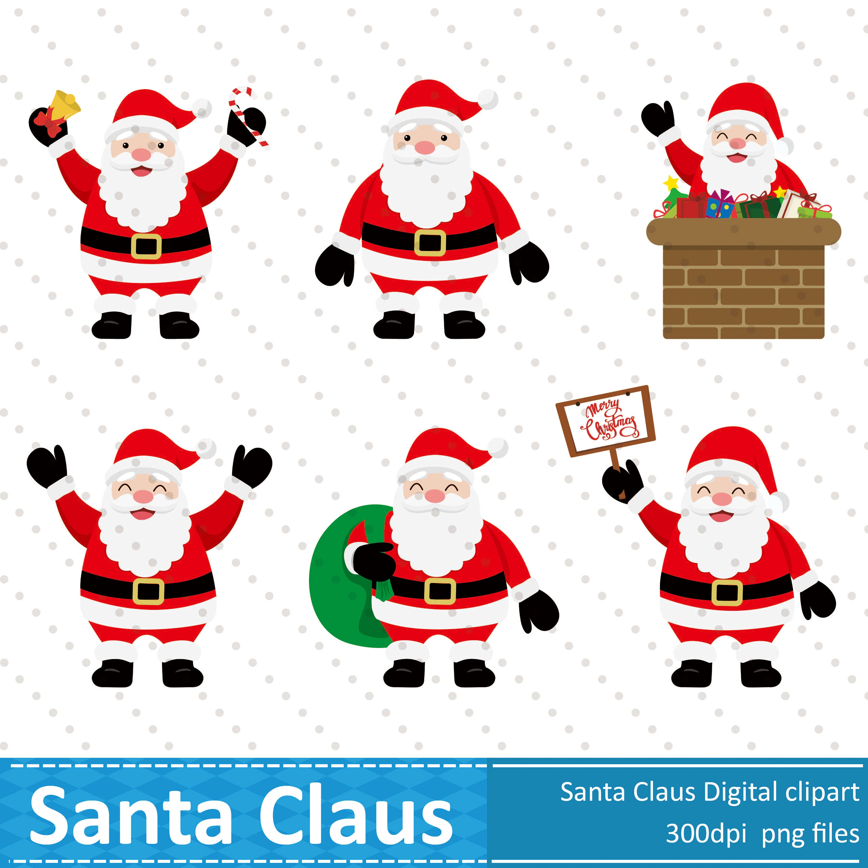 Santa Claus Clipart , Christmas Clipart, Santa in Chimney Clipart ...