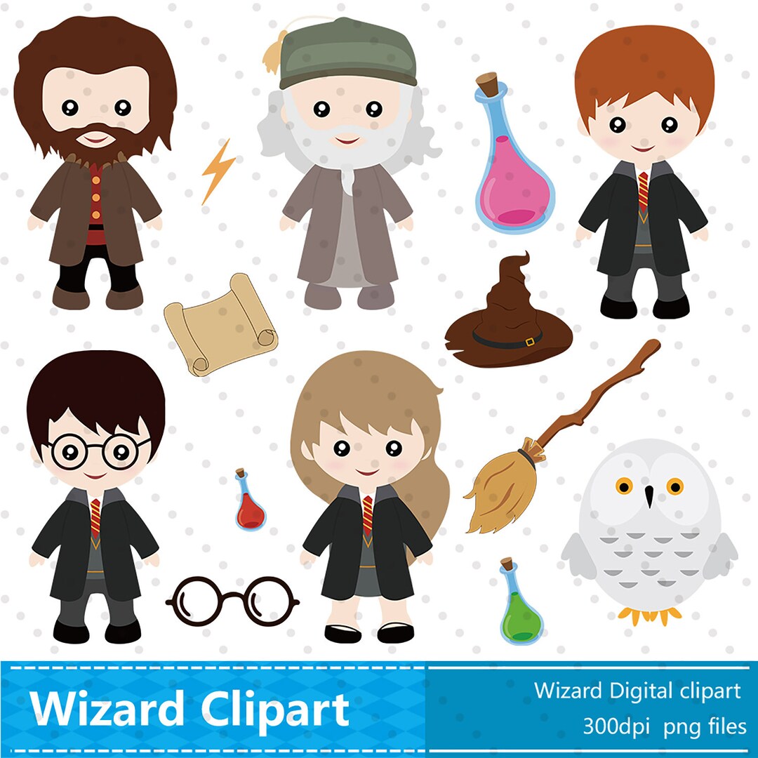 Wizard Clipart, Wizard Clip Art Instant Download,cute Wizard Elf ...