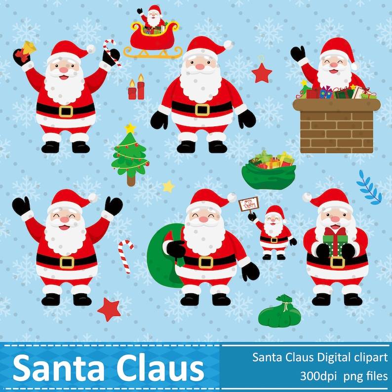Santa Claus Clipart , Christmas Clipart, Santa in Chimney Clipart ...
