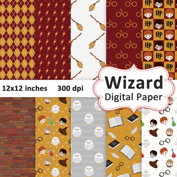 Wizard Digital Papers Instant Download Wizard School Magic - Etsy