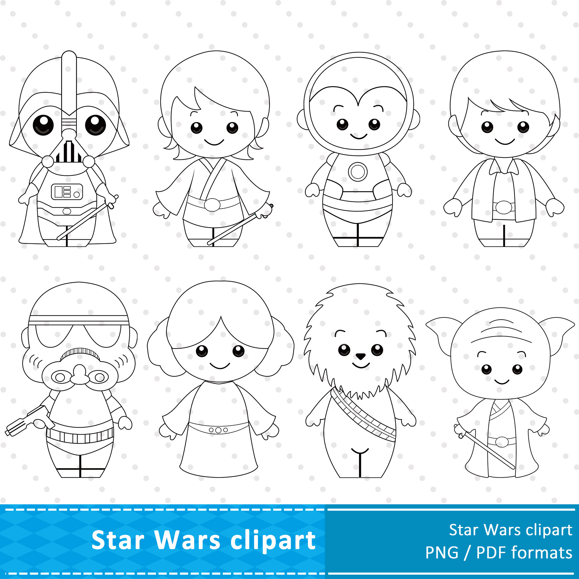 Star Wars Clipart Black And White