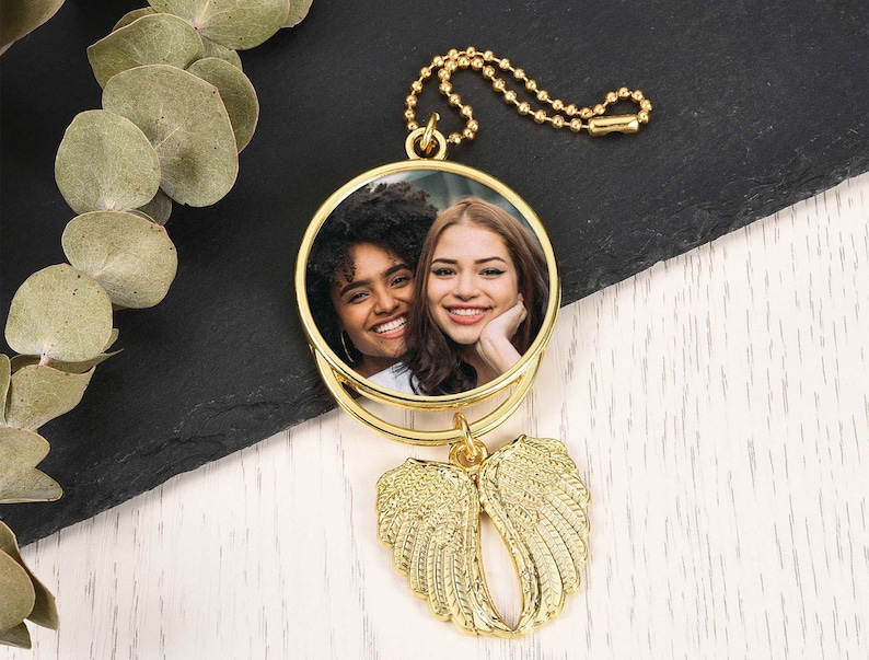 Personalized Photo Angel Wings Keychain, Memorial Keepsake - Etsy