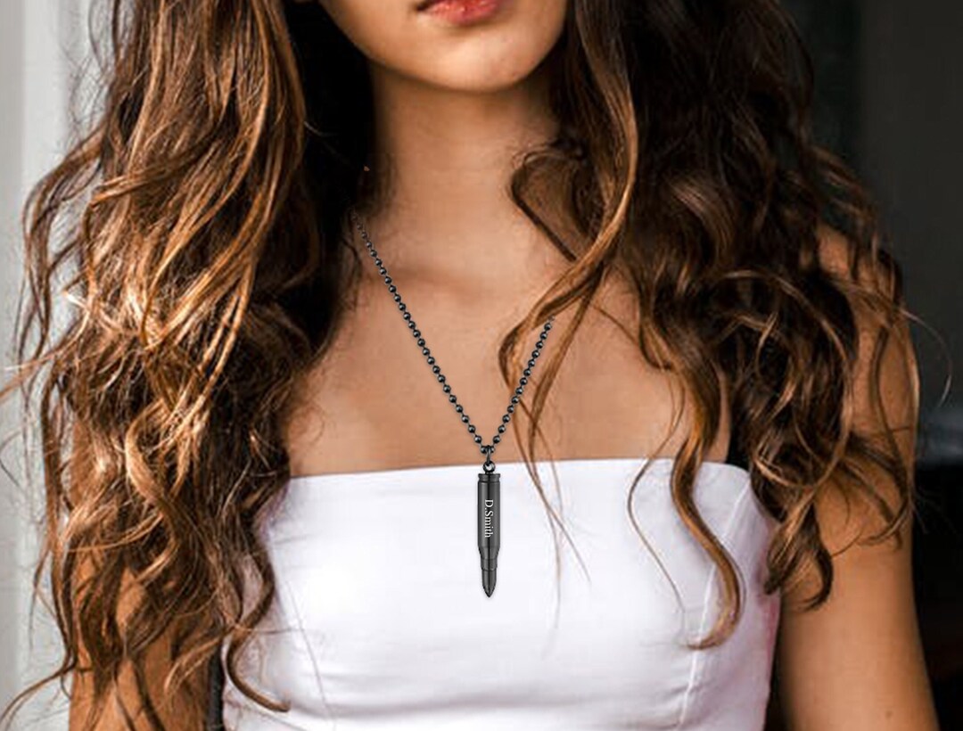 Bullet Urn Necklace, Personalized Memorial Urn Key Chain, Urn Keepsake ...