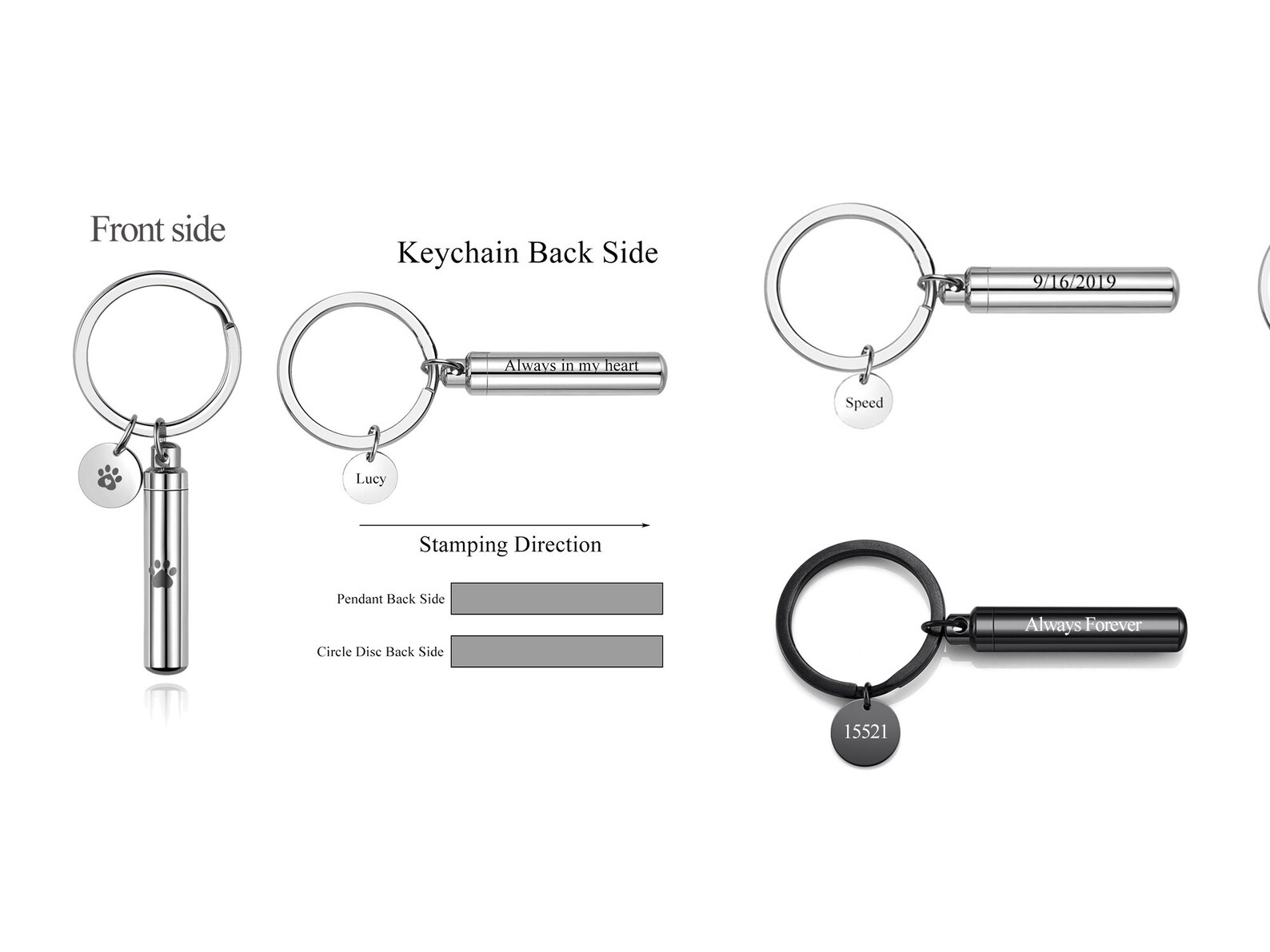 Custom Paw Print Urn Keychain, Memorial Keyring, Cremation Jewelry, Ash ...