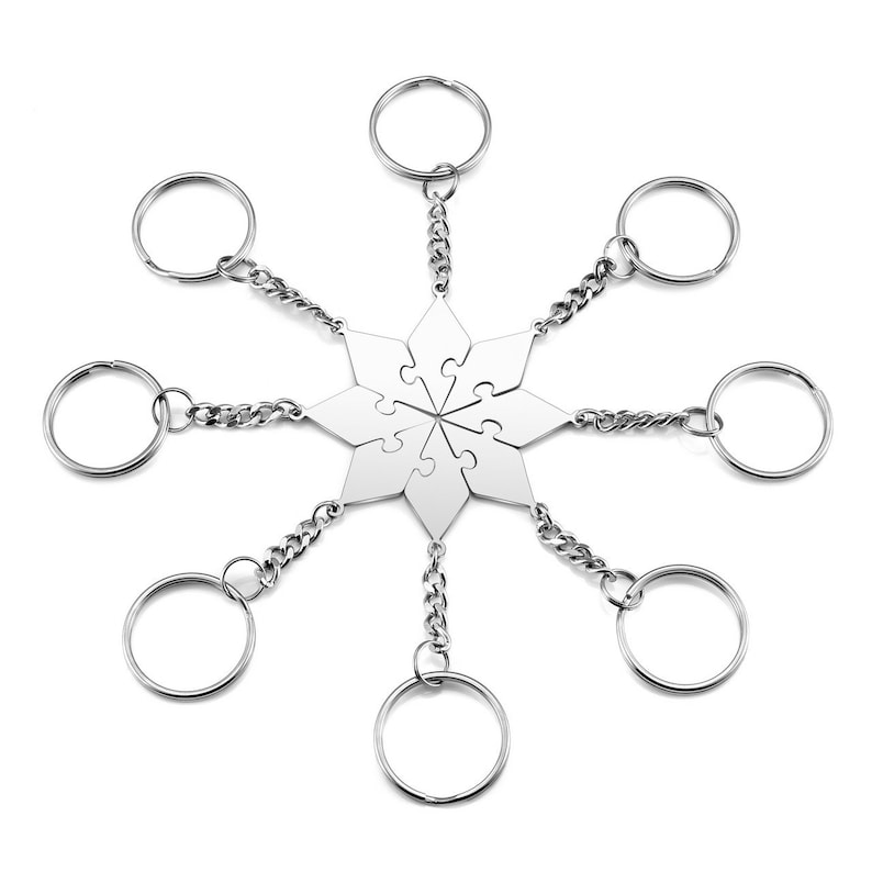 Personalized Puzzle Piece Keychain Set: Stainless Steel Family ...