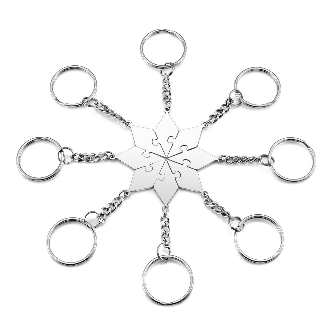 Personalized Puzzle Piece Keychain Set: Stainless Steel Family ...