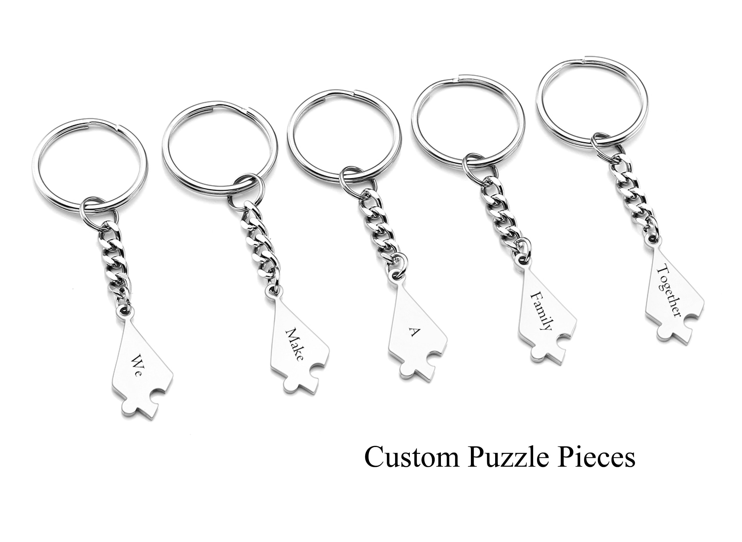 Personalized Puzzle Piece Keychain Set: Stainless Steel BFF Keyrings - Etsy