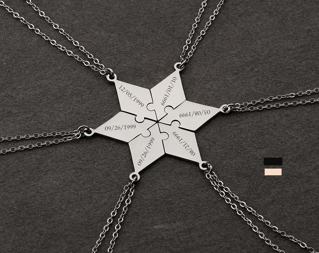 Personalized NecklacesSet of 6Friendship NecklaceFamily | Etsy